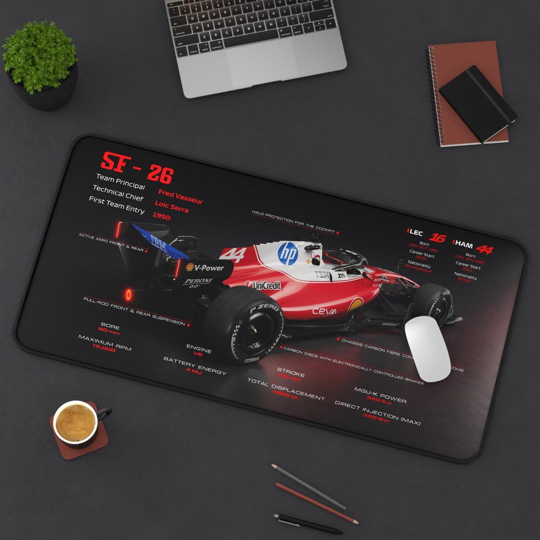 Ferrari SF 26 - F1 Desk Mat 2026 - Charles Leclerc - Lewis Hamilton ...