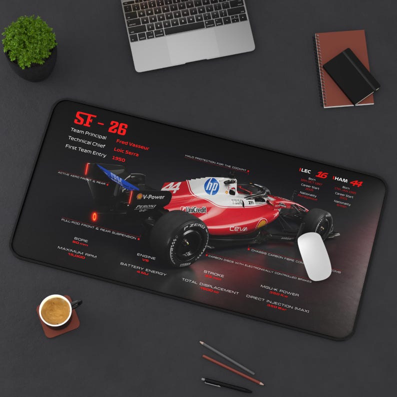 Ferrari SF 26 - F1 Desk Mat 2026 - Charles Leclerc - Lewis Hamilton ...