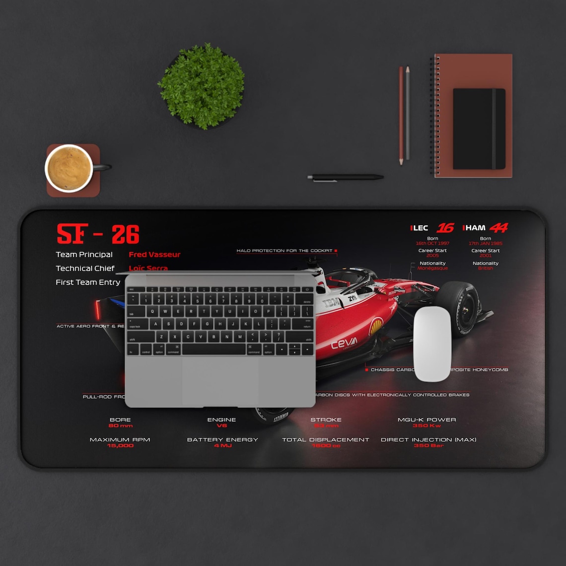 Ferrari SF 26 - F1 Desk Mat 2026 - Charles Leclerc - Lewis Hamilton ...