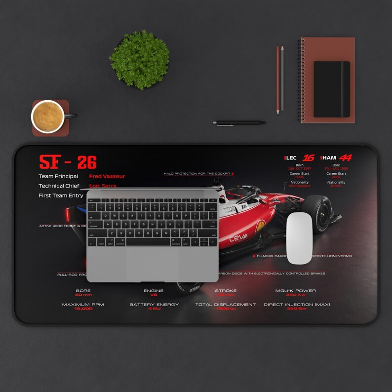 Ferrari SF 26 - F1 Desk Mat 2026 - Charles Leclerc - Lewis Hamilton ...
