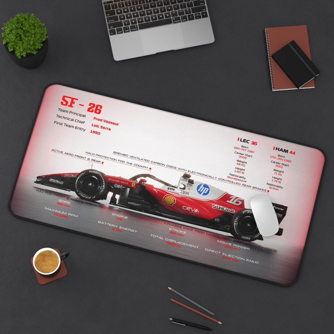 Ferrari SF 26 - F1 Desk Mat 2026 - Charles Leclerc - Lewis Hamilton ...