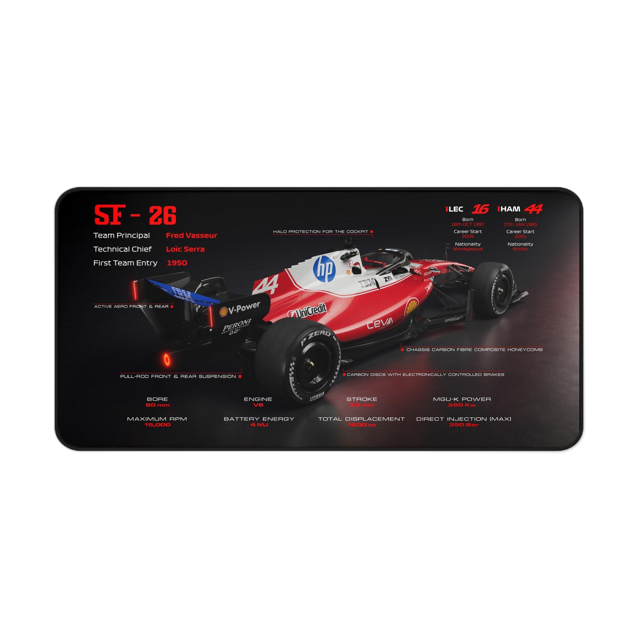 Ferrari SF 26 - F1 Desk Mat 2026 - Charles Leclerc - Lewis Hamilton ...