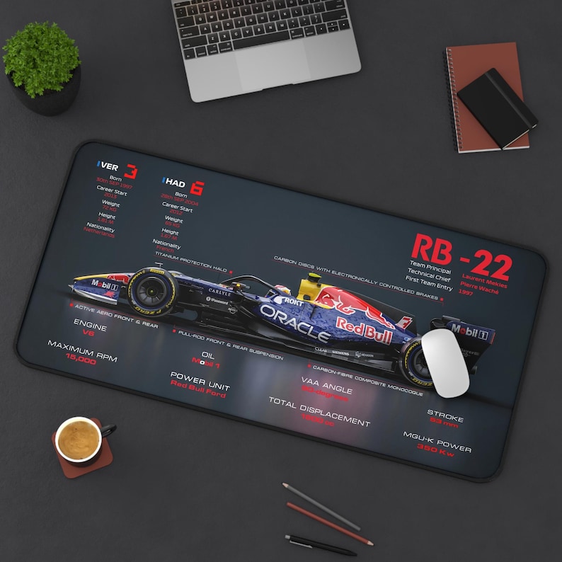 Red Bull RB22 F1 Desk Mat – Racing Car Enthusiast Mouse Pad - Etsy