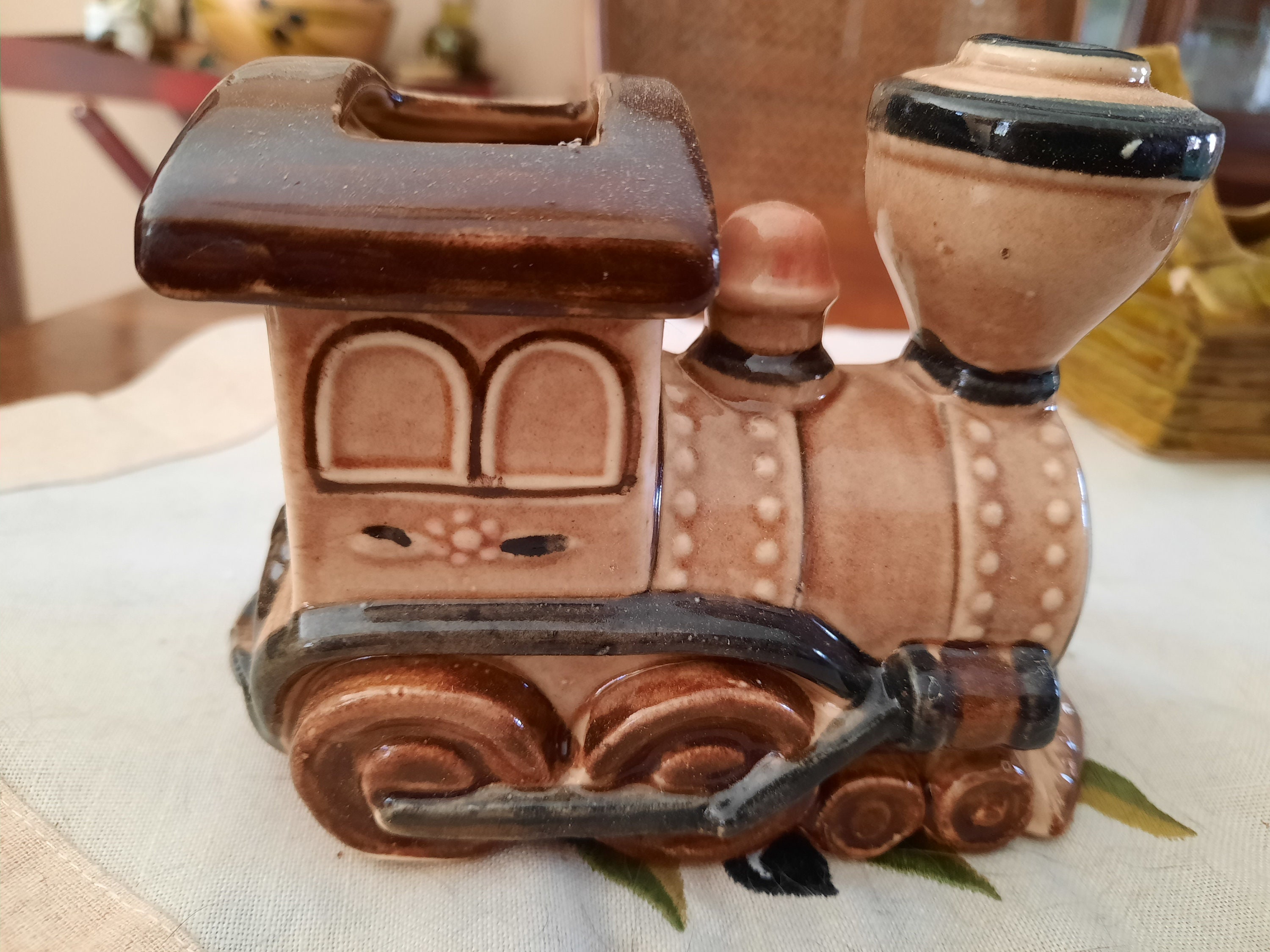 Vintage Porcelain Smoking Train Ashtray - Etsy