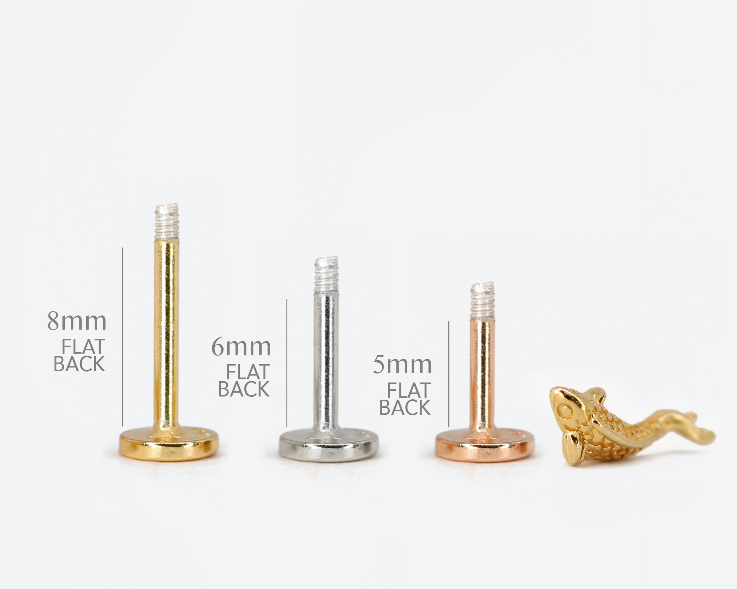 18G/16G Koi Gold Labret Cartilage Studs Goldfish Tragus Stud - Etsy