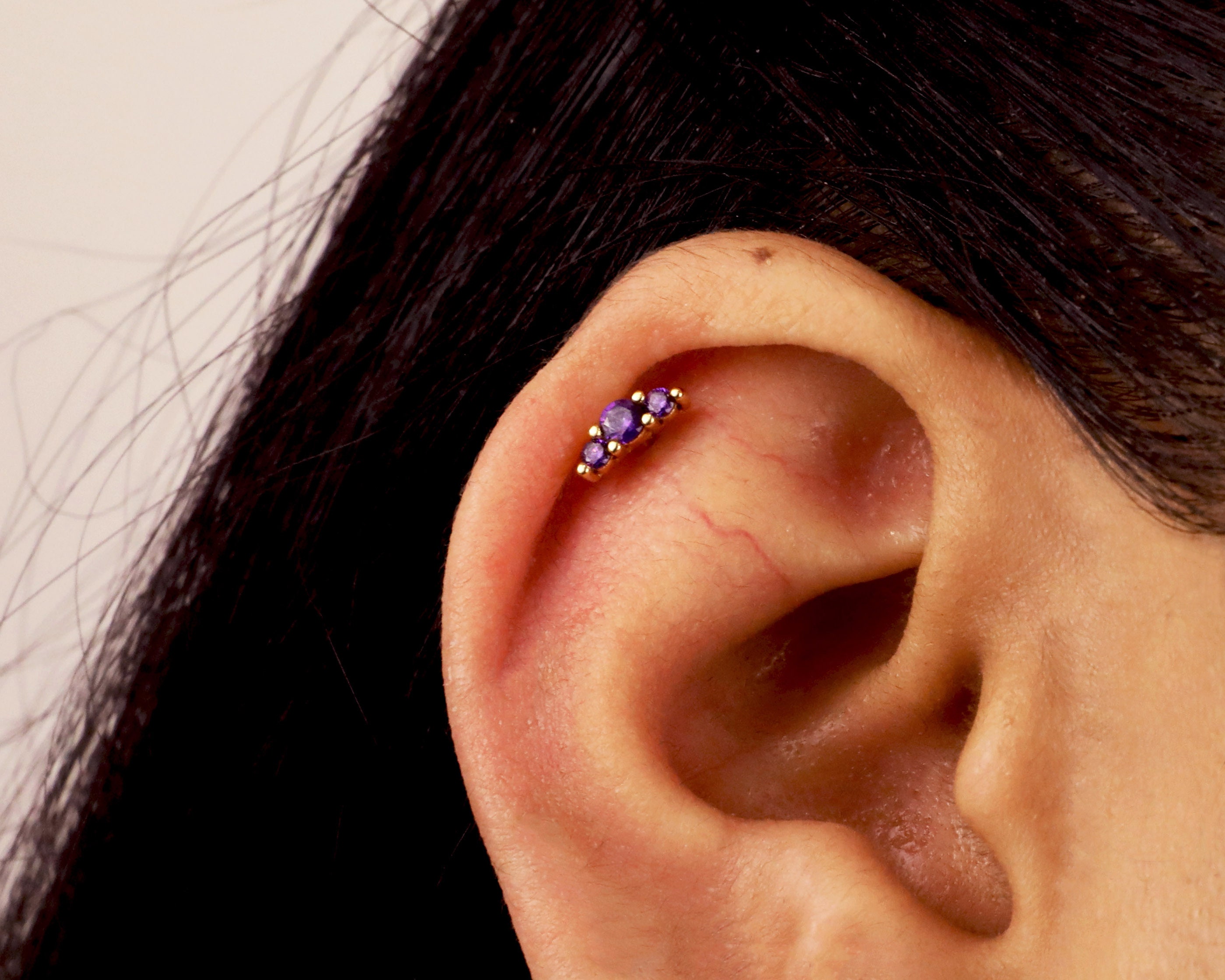 20G Climber Labret Cartilage Stud Earring Gemstone Tragus - Etsy