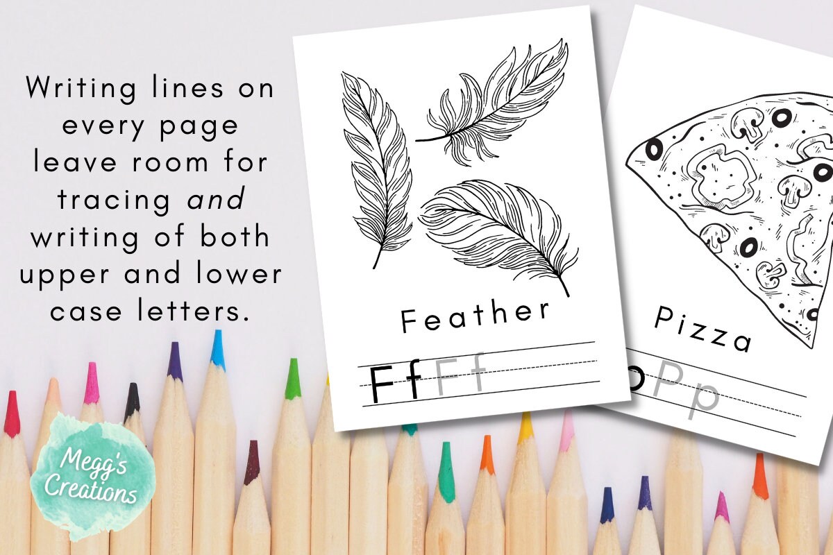 Alphabet Coloring Pages, ABC Color and Write Printable Pages, Instant ...