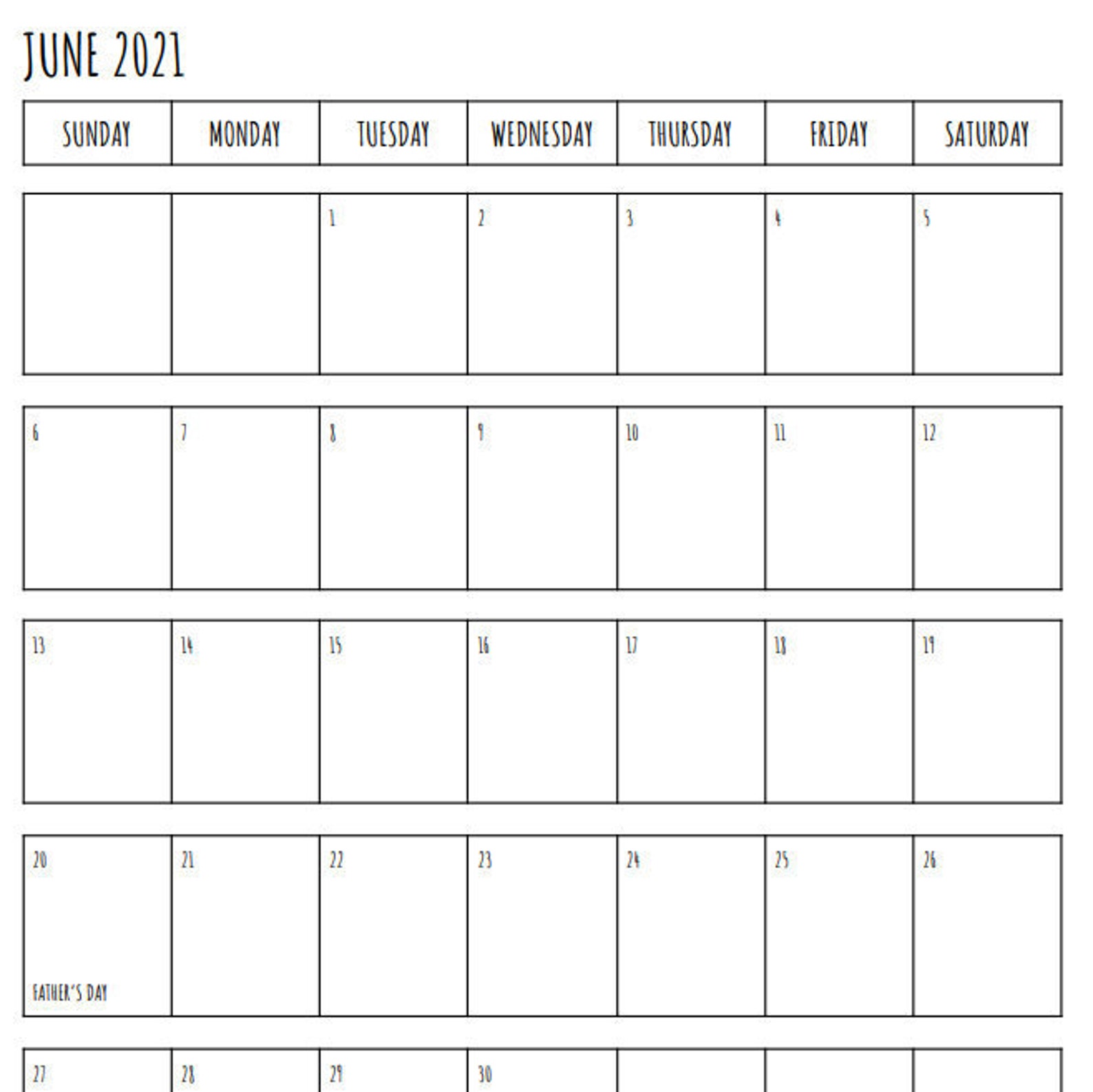 Basic Printable Planner Calendar June 2021 - June 2022 Academic School ...