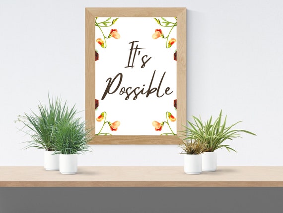 It's Possible Wall Art Poster Printable Printable Quotes - Etsy