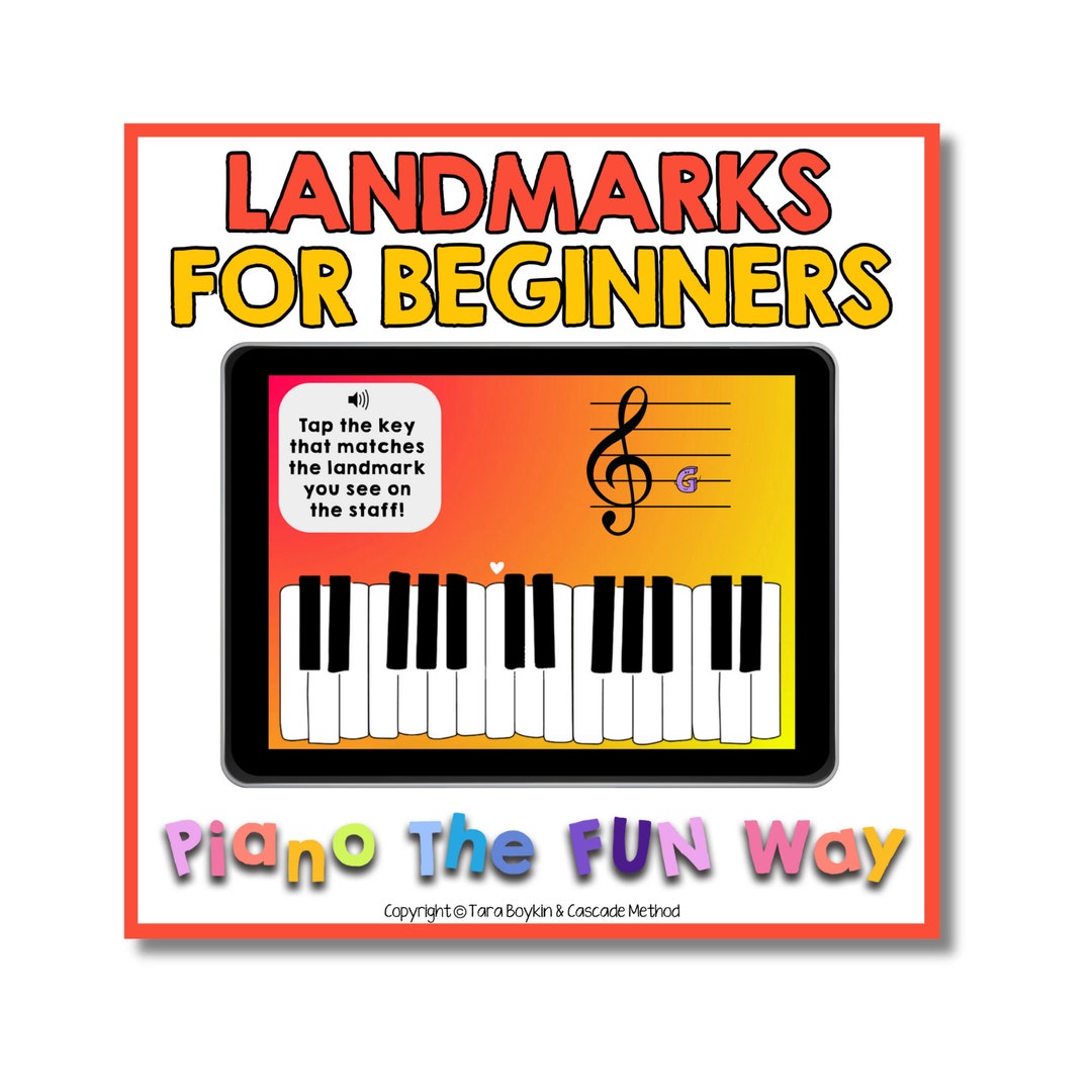 Boom Cards: Landmarks on Keyboard and Staff (for Beginners) - Etsy