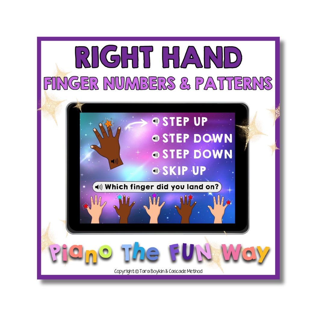 Boom Card: Right Hand Finger Numbers- Steps/skips, Up/down, (star) - Etsy