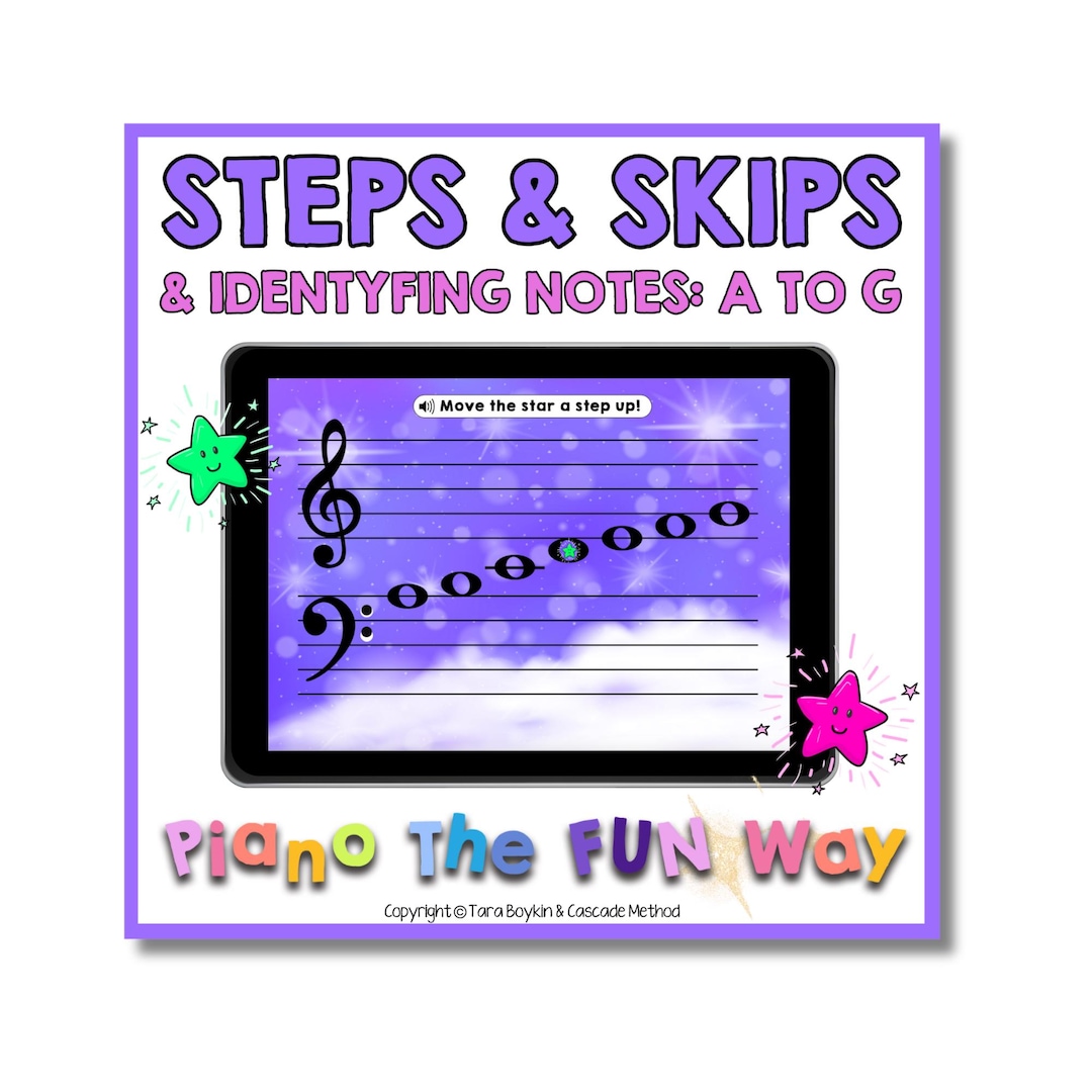 Boom Card: Steps and Skips and Identifying Notes From A to G - Etsy