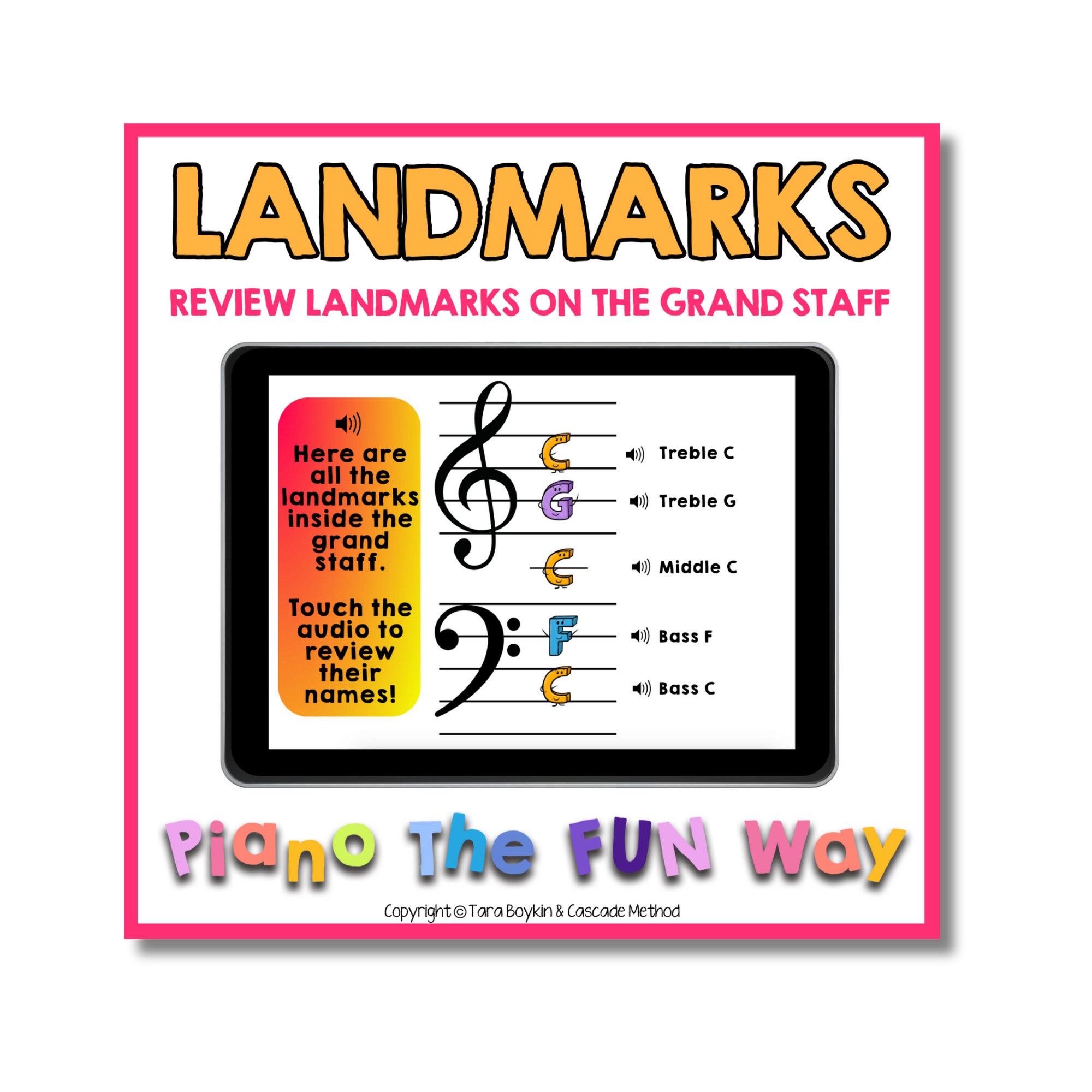 Boom Cards: Landmarks - Review Landmarks on the Grand Staff - Etsy