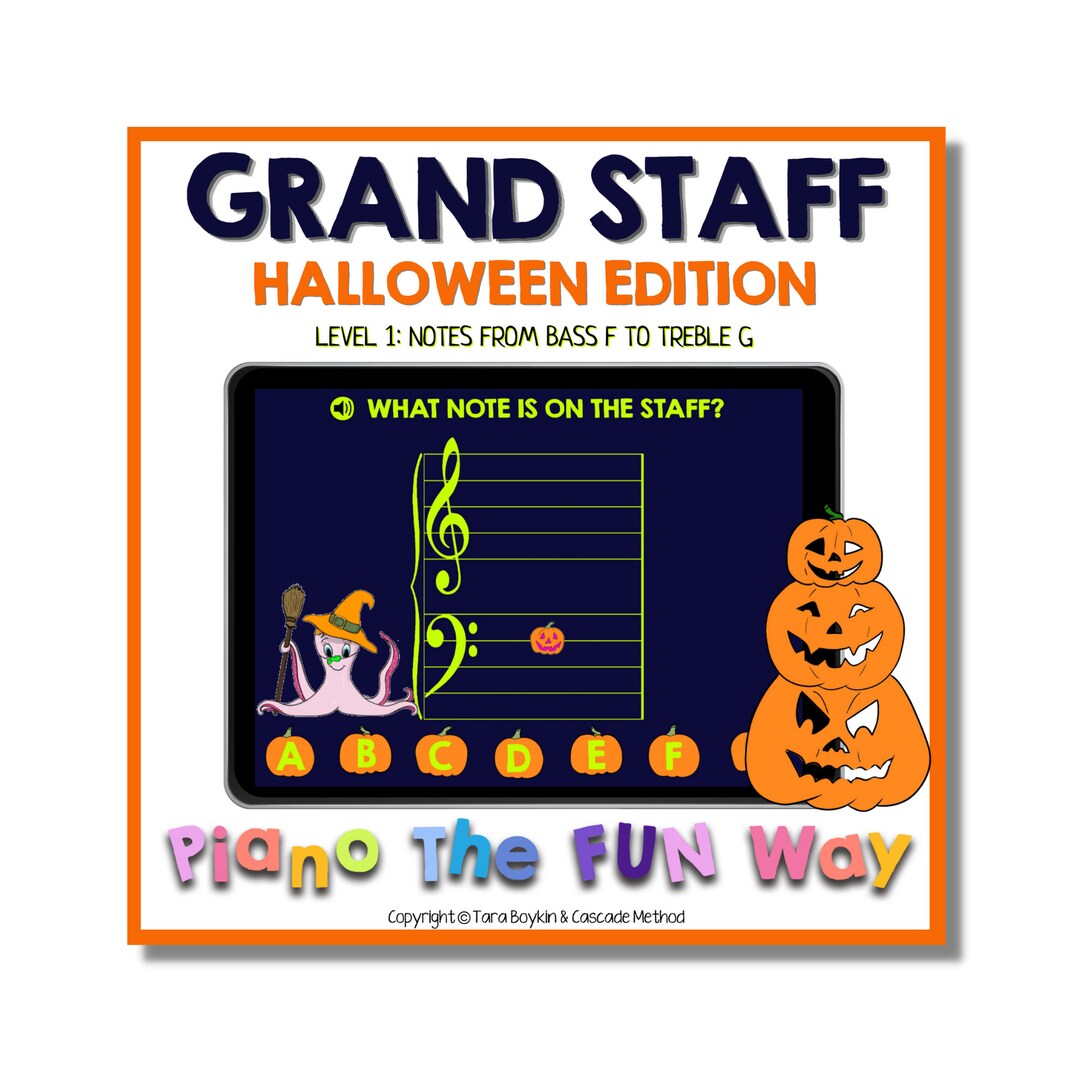 Boom Cards: Grand Staff Halloween Edition - Level 1 (notes With ...