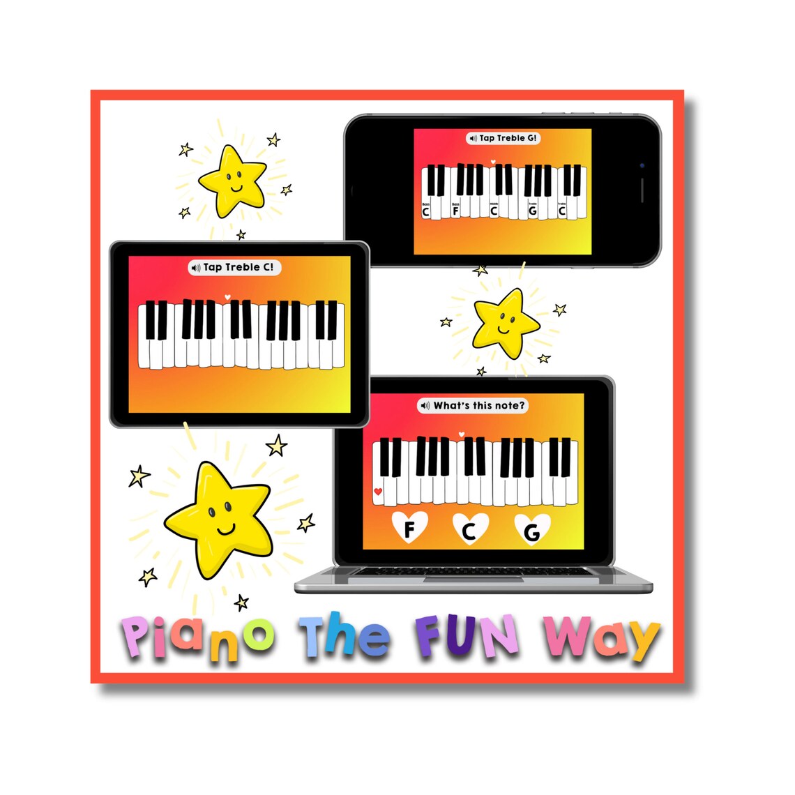 Boom Cards: Landmarks on Keyboard and Staff (for Beginners) - Etsy