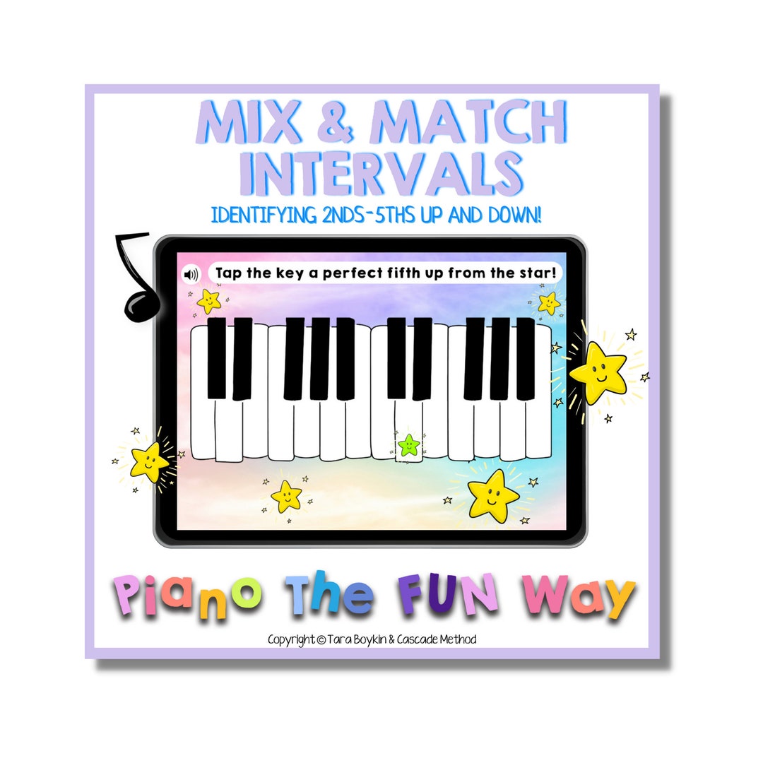 Boom Cards: Mix and Match Intervals (2nd-5th) - Teaching Piano Students ...