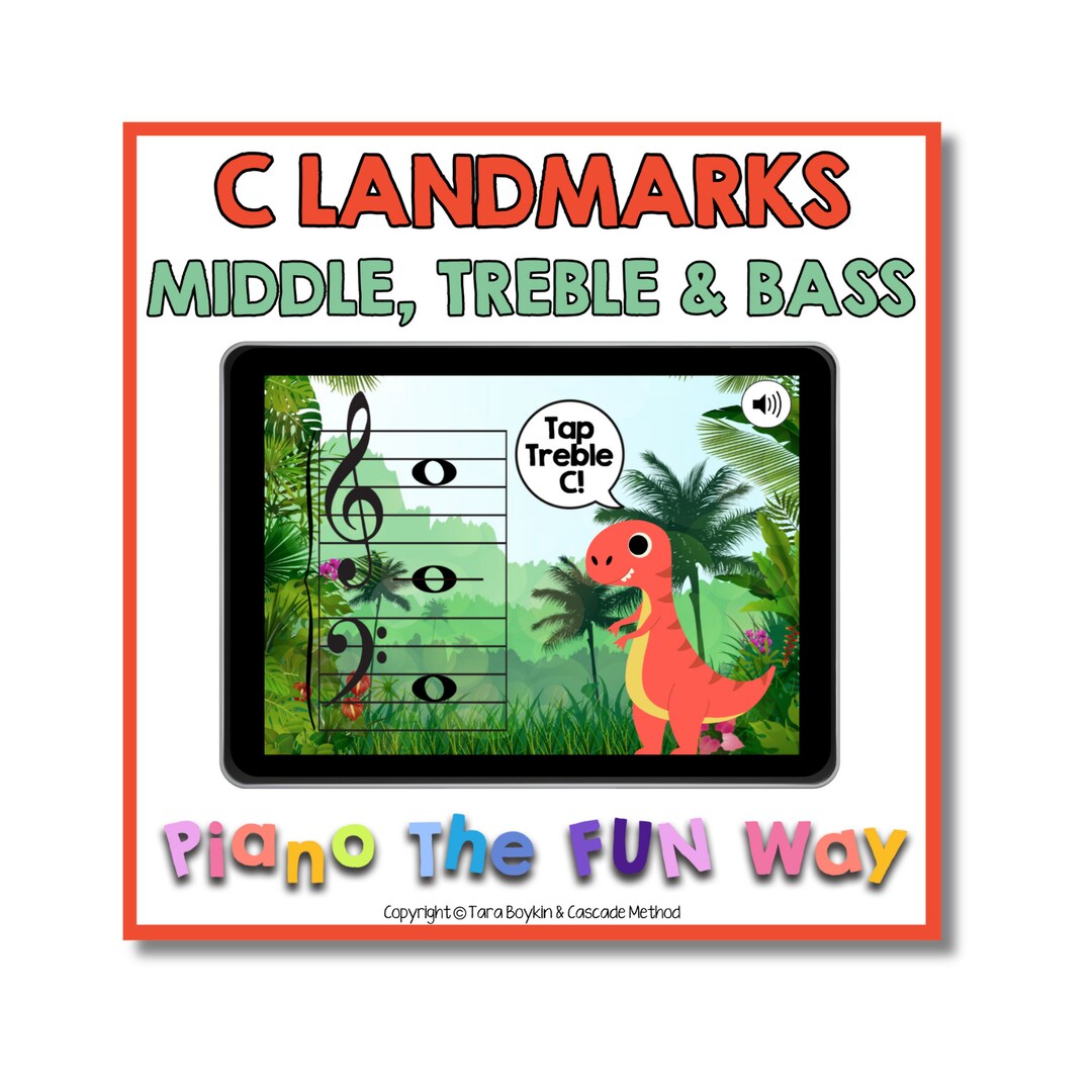 Boom Cards: C Landmarks Middle, Treble & Bass (dinosaurs) - Etsy