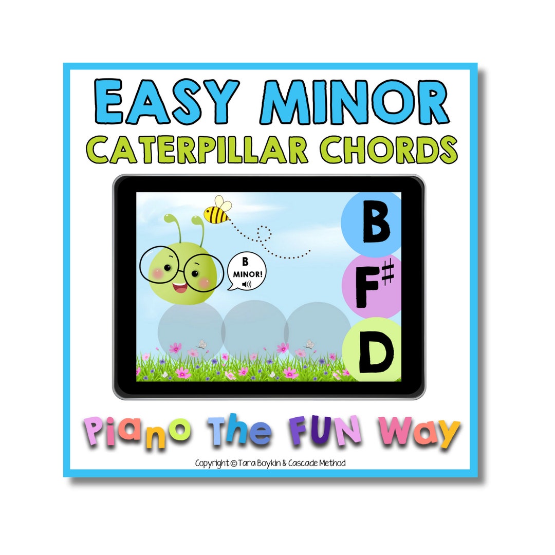 Boom Cards: Easy Minor Caterpillar Chords (cm, Dm, Em, Fm, Gm, Am & Bm ...