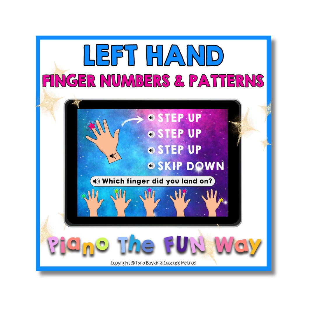Boom Card: Left Hand Finger Numbers- Steps/skips, Up/down, (star) - Etsy