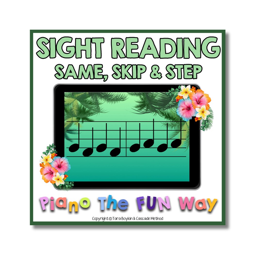 Boom Cards: Sight Reading Cards (same, Skip, Step) Tropical - Etsy