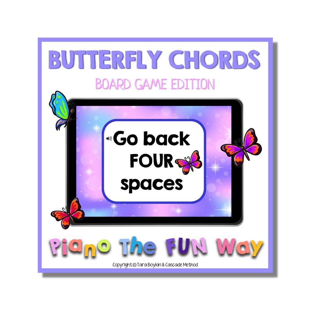 Boom Cards: Butterfly Chords Board Game ((teaching Piano Students Terms ...
