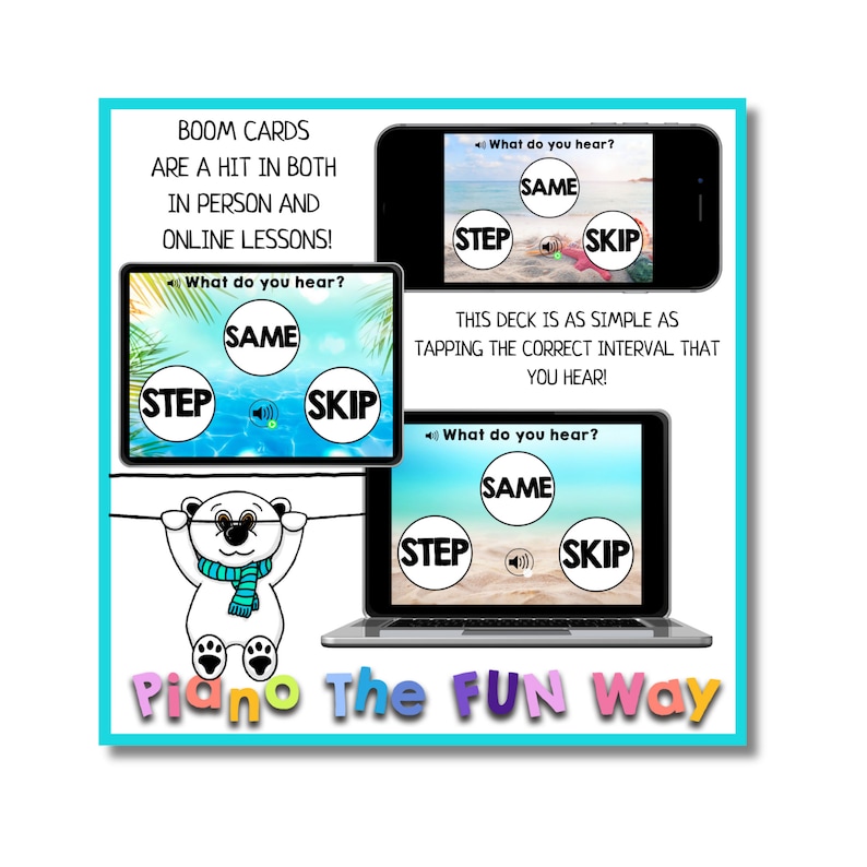 Boom Cards: Beginner Ear Training same-skip-step - Etsy