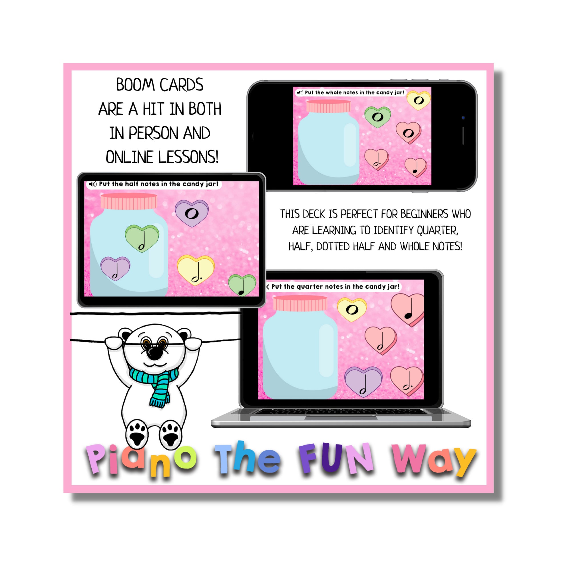 Boom Cards: Candy Jar Rhythm Notes (valentines) - Etsy