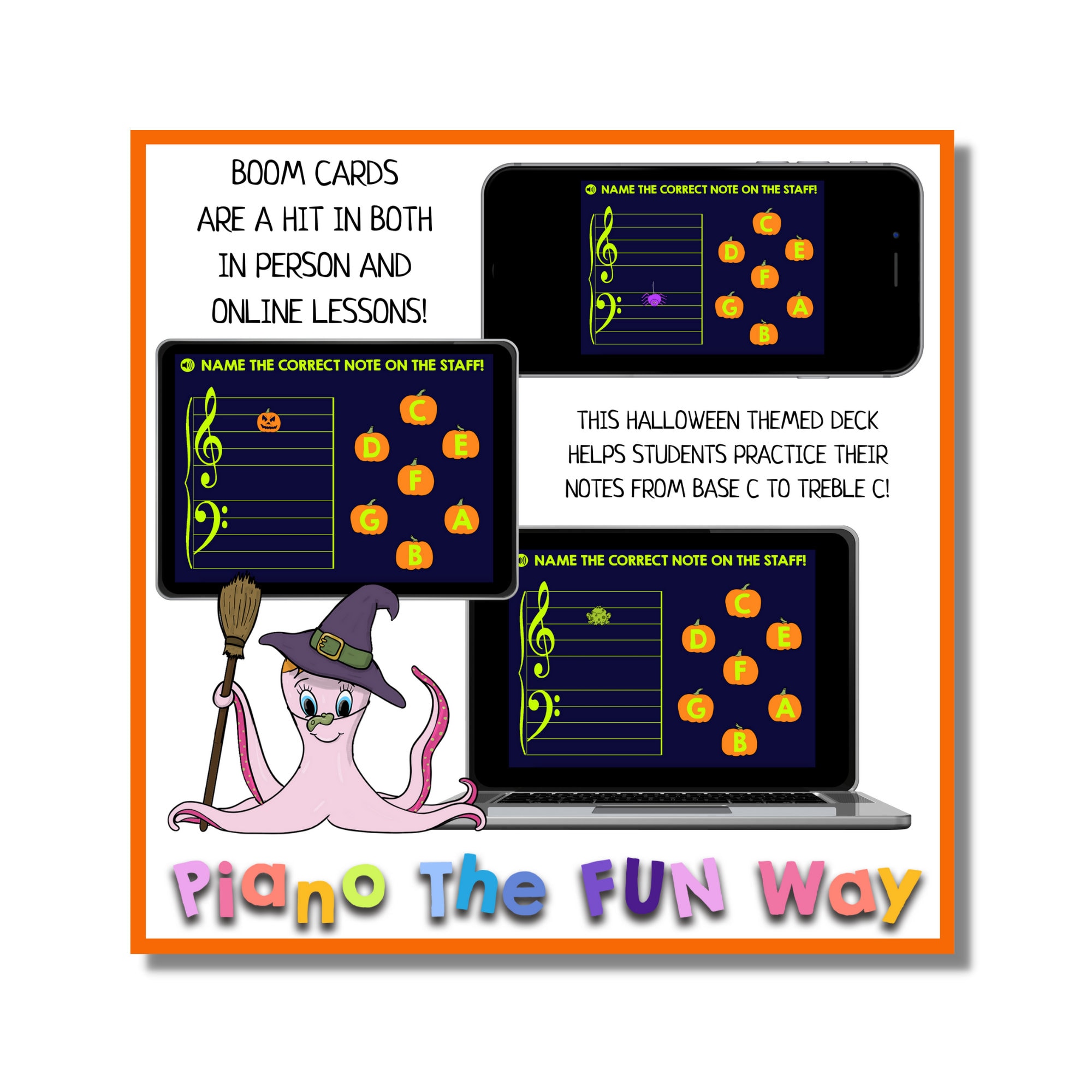 Boom Cards: Grand Staff Halloween Edition - Level 2 - Etsy