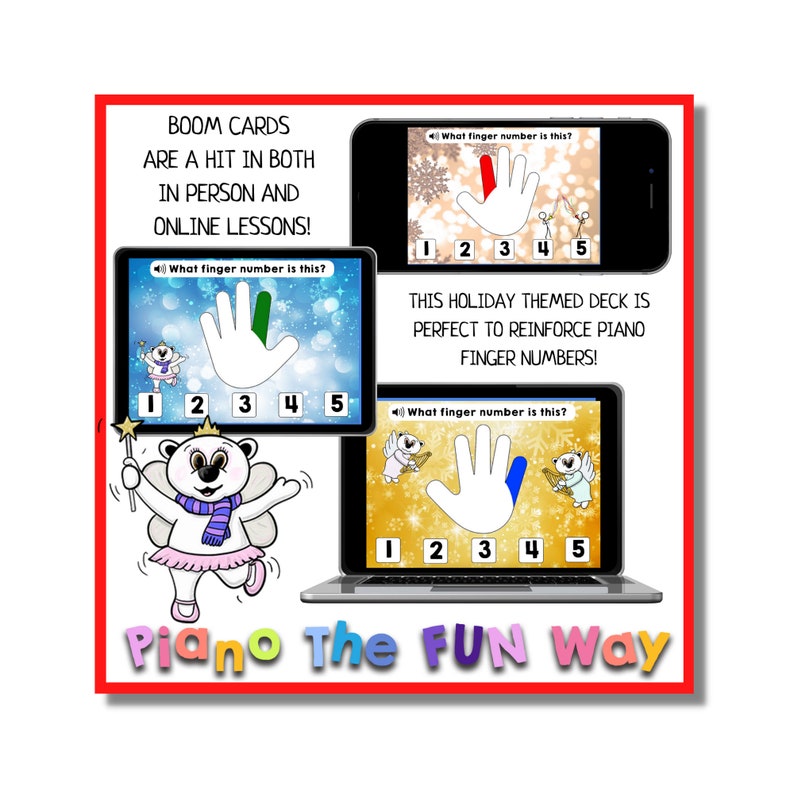Boom Cards Piano Finger Numbers Holiday & Christmas Edition Piano ...
