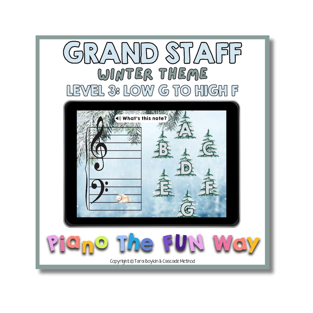 Boom Card: Grand Staff Level 3- Low G-high F (winter) - Etsy
