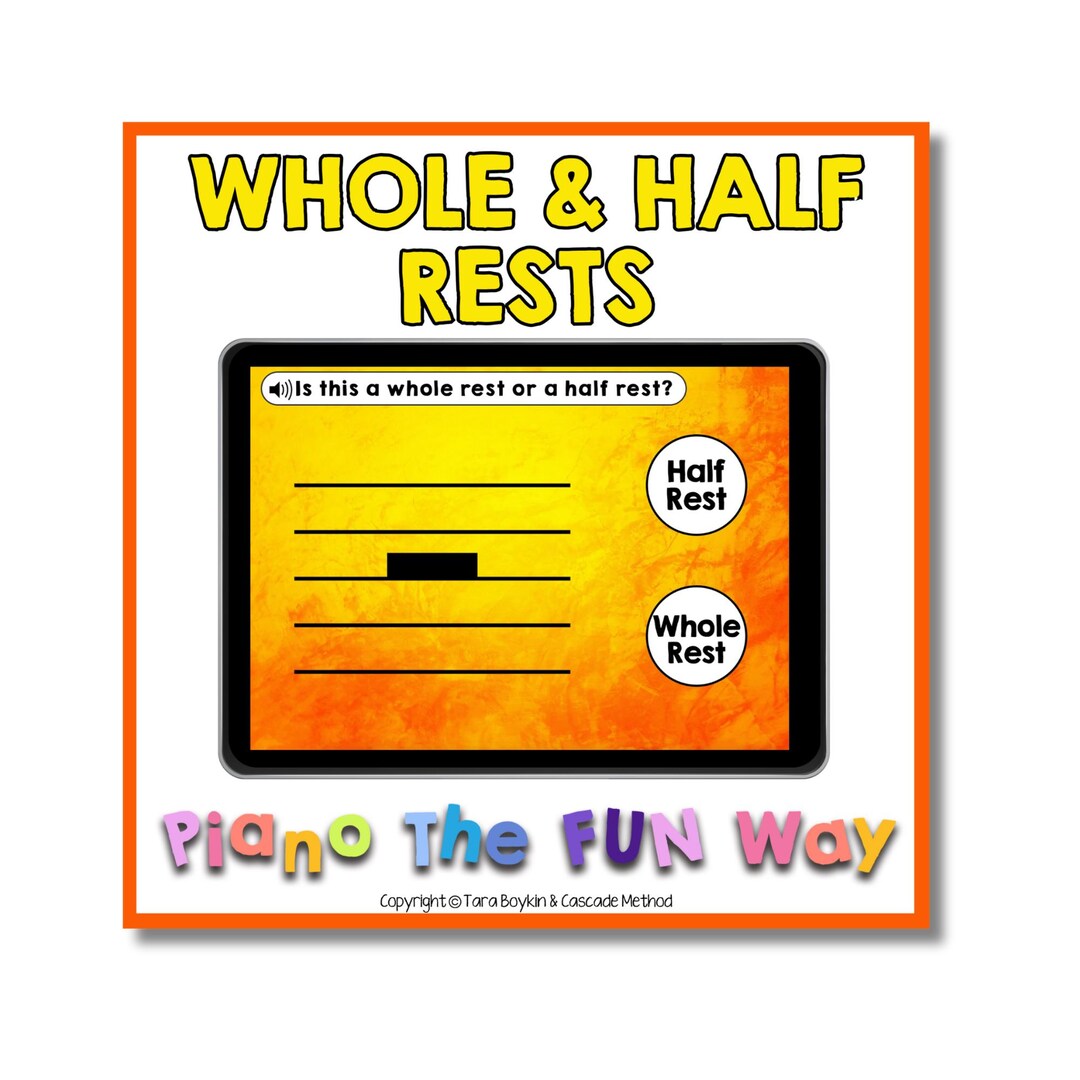 Boom Card: Whole and Half Rests (which One is Which!?) - Etsy