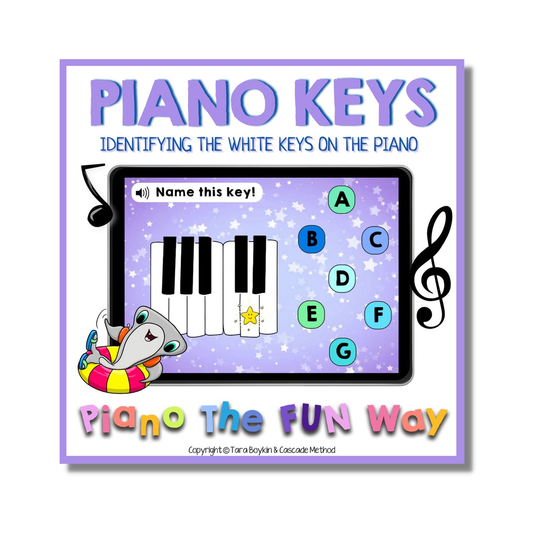 Boom Cards: White Piano Key Note Recognition for Beginners (teaching ...