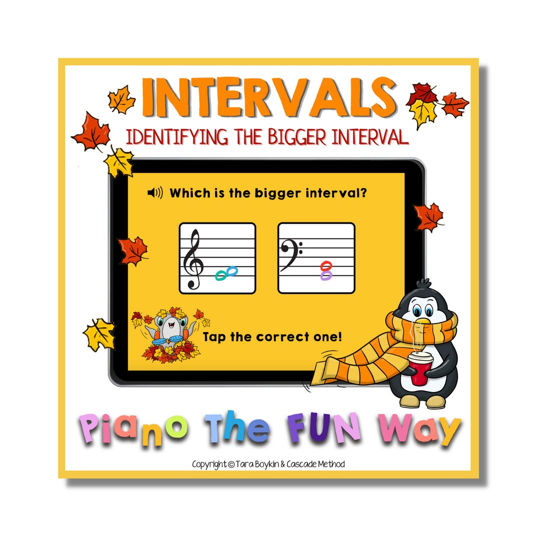 Boom Cards: Identifying the Bigger Interval - Etsy