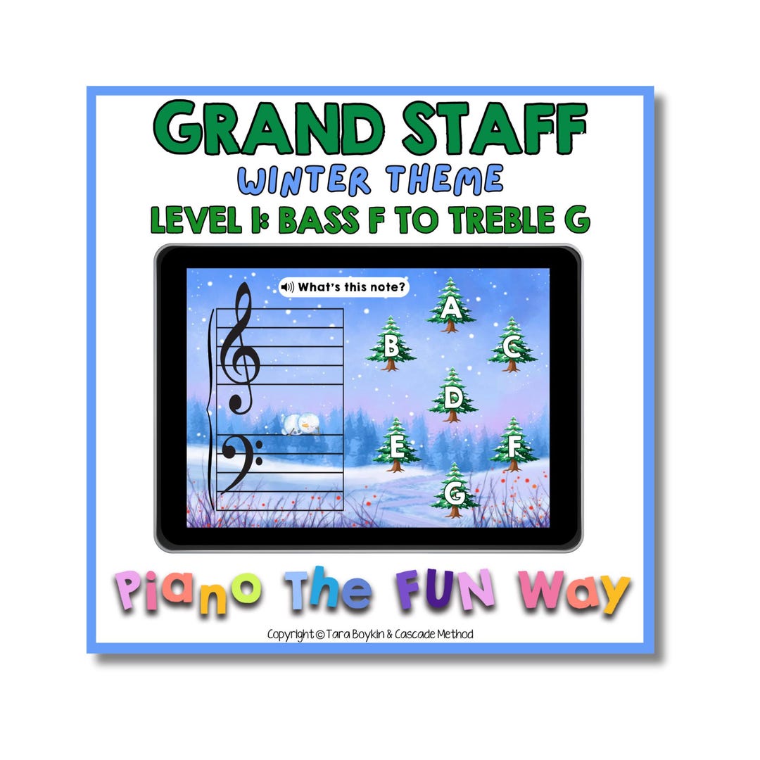 Boom Card: Grand Staff Level 1- Bass F-treble G (winter) - Etsy