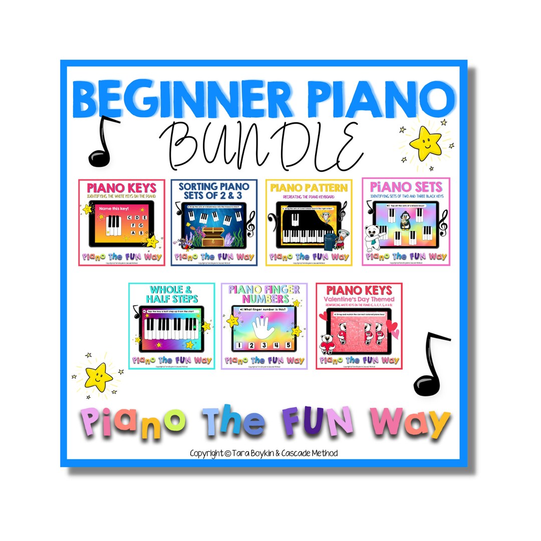 Boom Cards: Beginner Piano Bundle (teaching Piano Students Terms of the ...