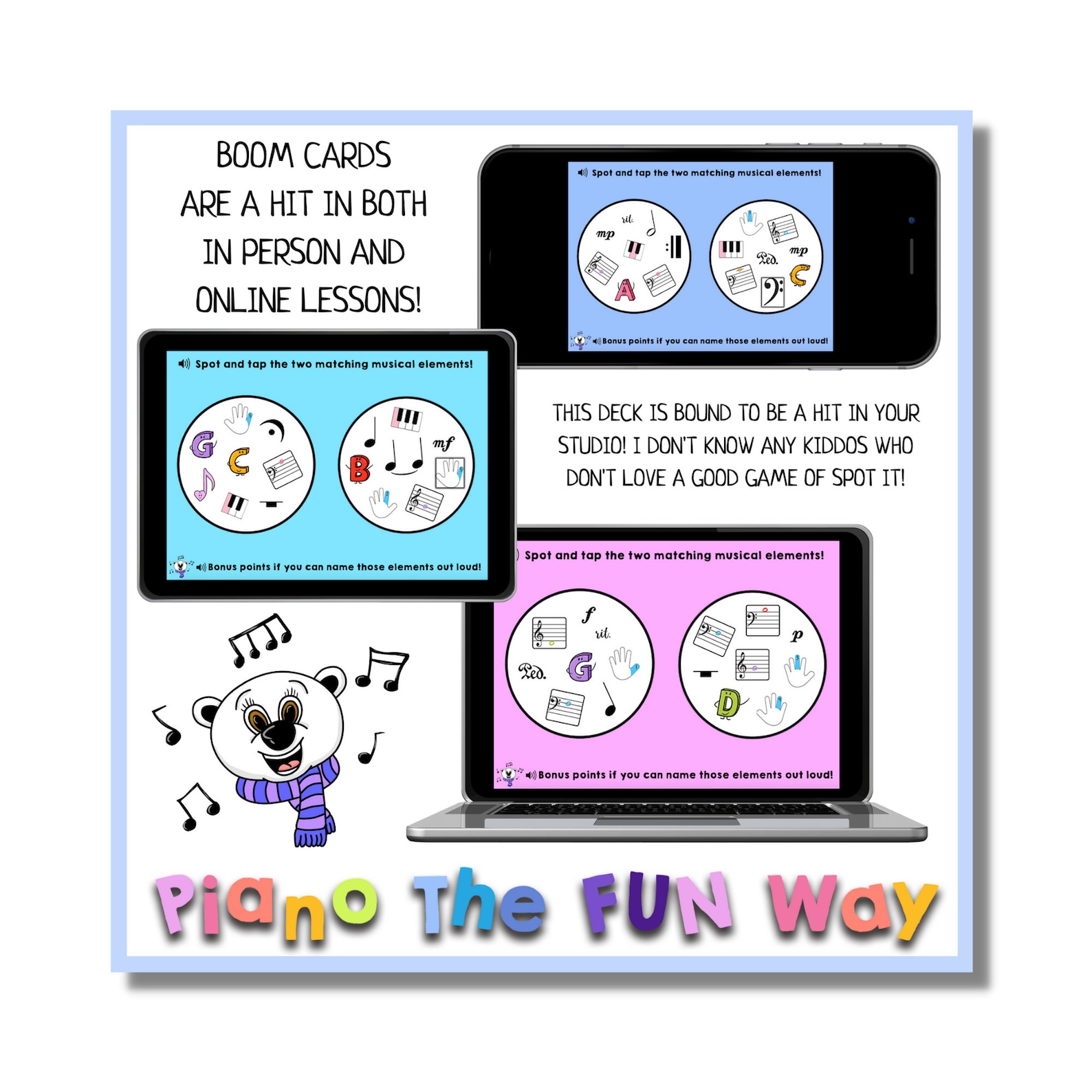 Boom Cards Musical Spot It Reinforce Simple Musical Concepts for ...