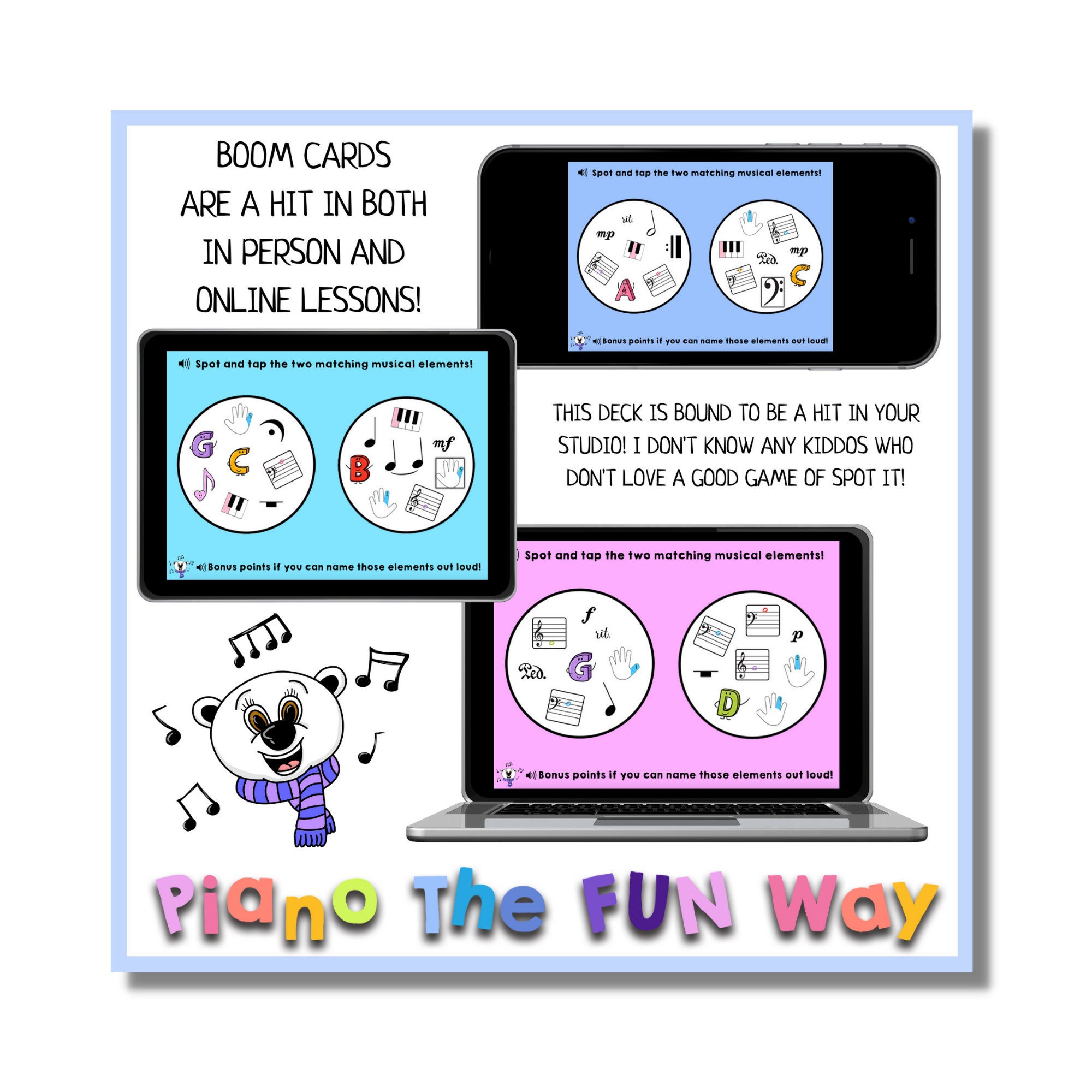 Boom Cards Musical Spot It Reinforce Simple Musical Concepts for ...