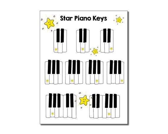 Star Piano Keys Piano Lesson Games Key Recognition Matching - Etsy