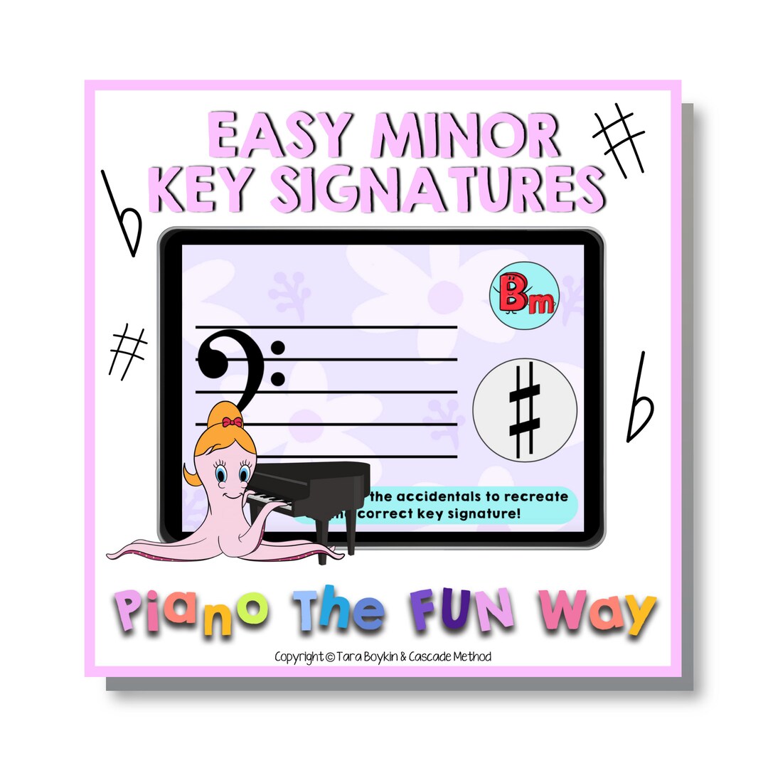 Boom Cards: Easy Minor Key Signatures (white Keys) - Etsy