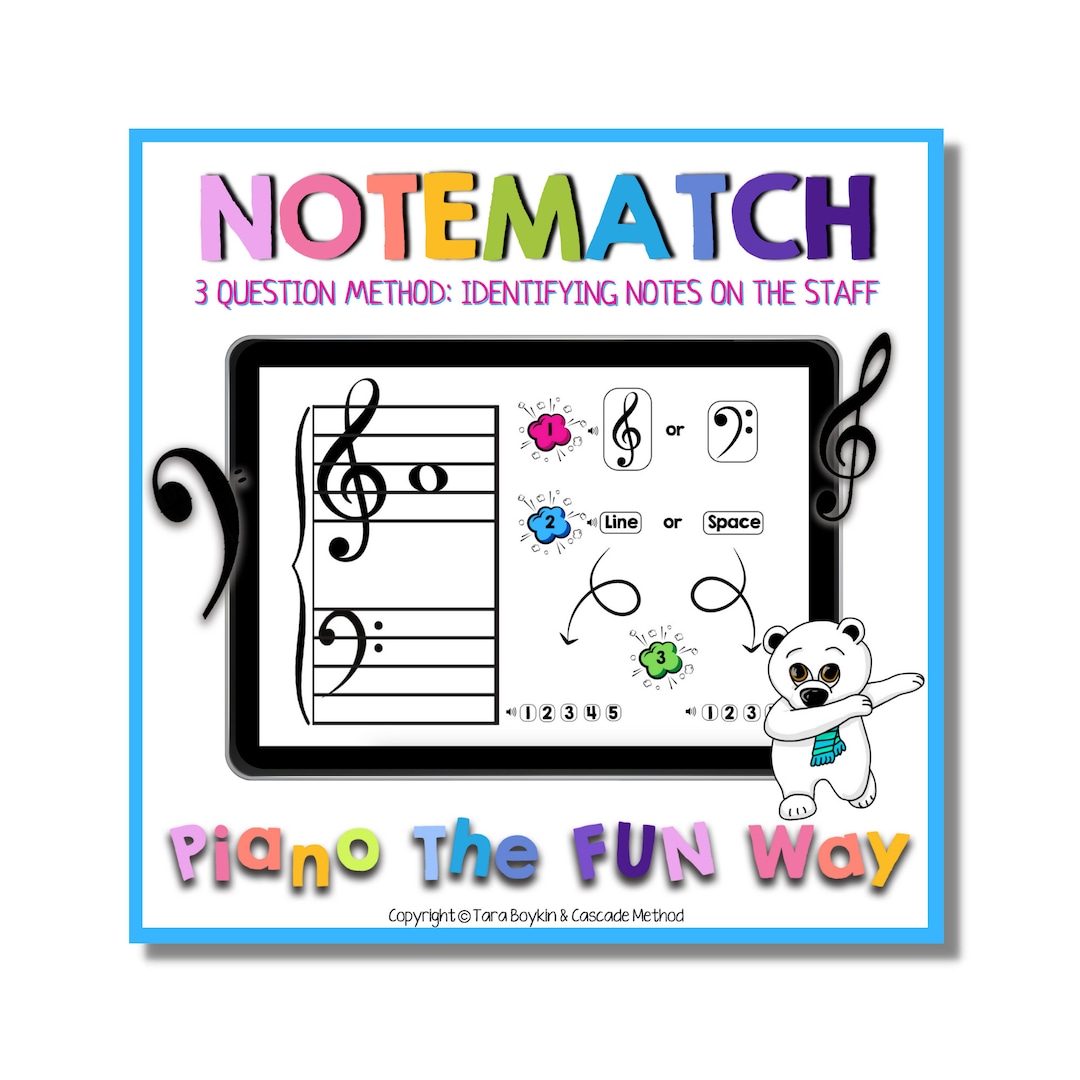 Boom Cards 3 Question Method Notes on the Grand Staff Notematch Online ...