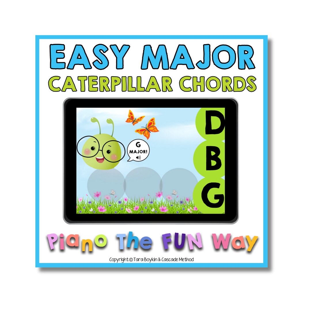 Boom Cards: Easy Major Caterpillar Chords (C, D, E, F, G, A & B) - Etsy