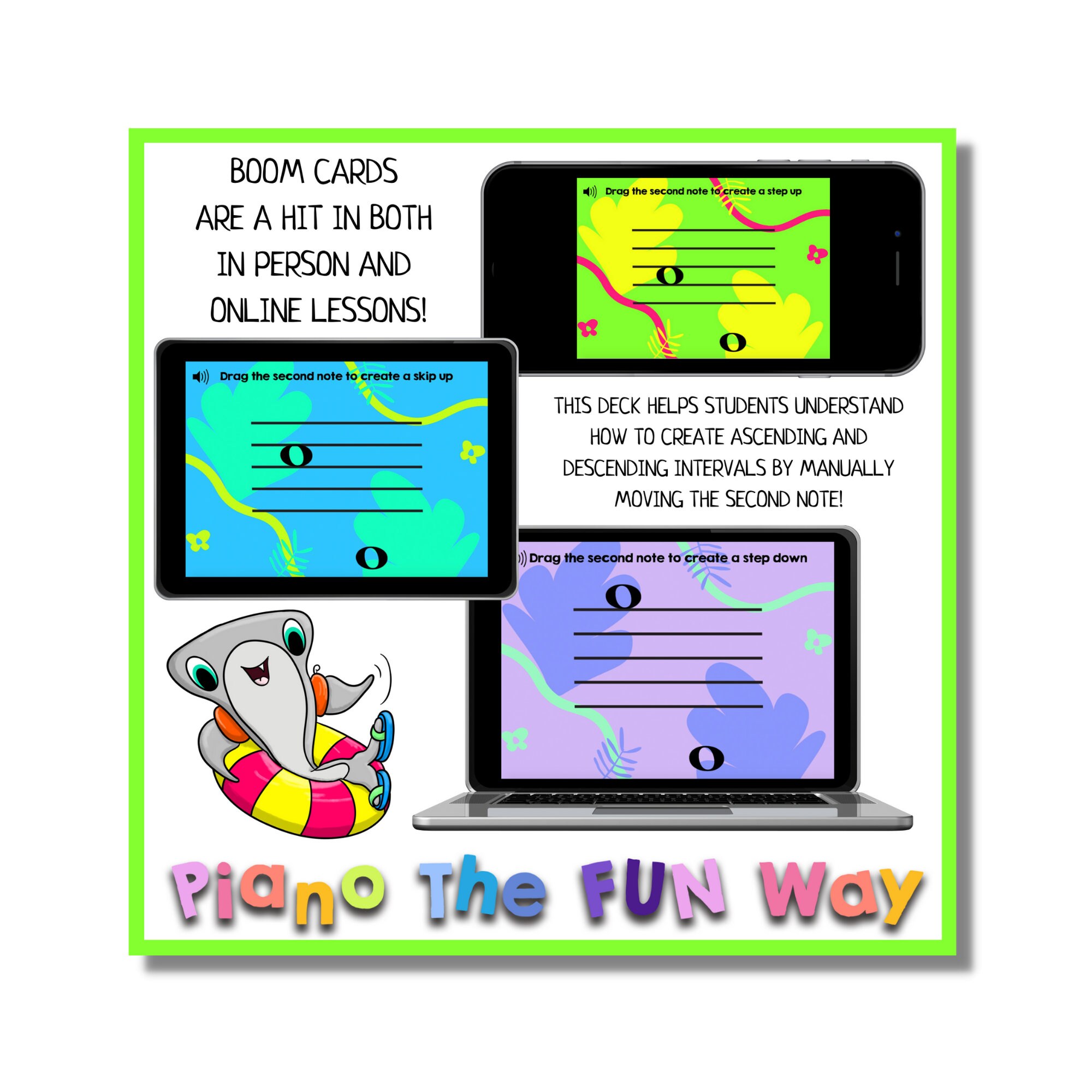 Boom Cards: Interval Steps and Skips, up and Down Manually Moving - Etsy