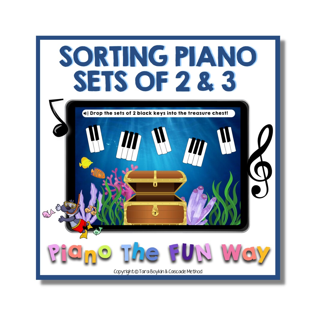 Boom Cards: Sorting Piano Sets of 2 and 3 Black Keys in a Fun ...