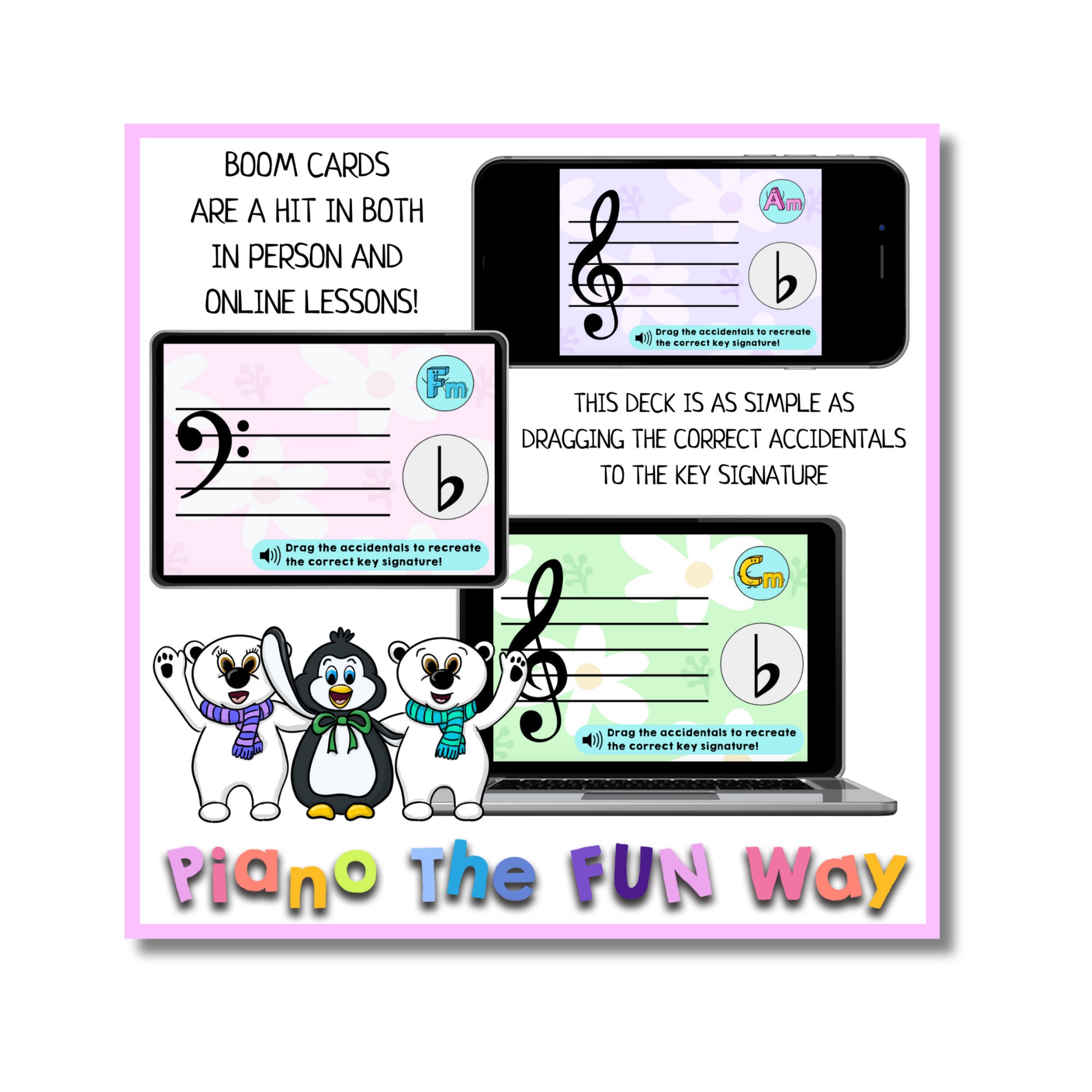 Boom Cards: Easy Major Key Signatures - Etsy