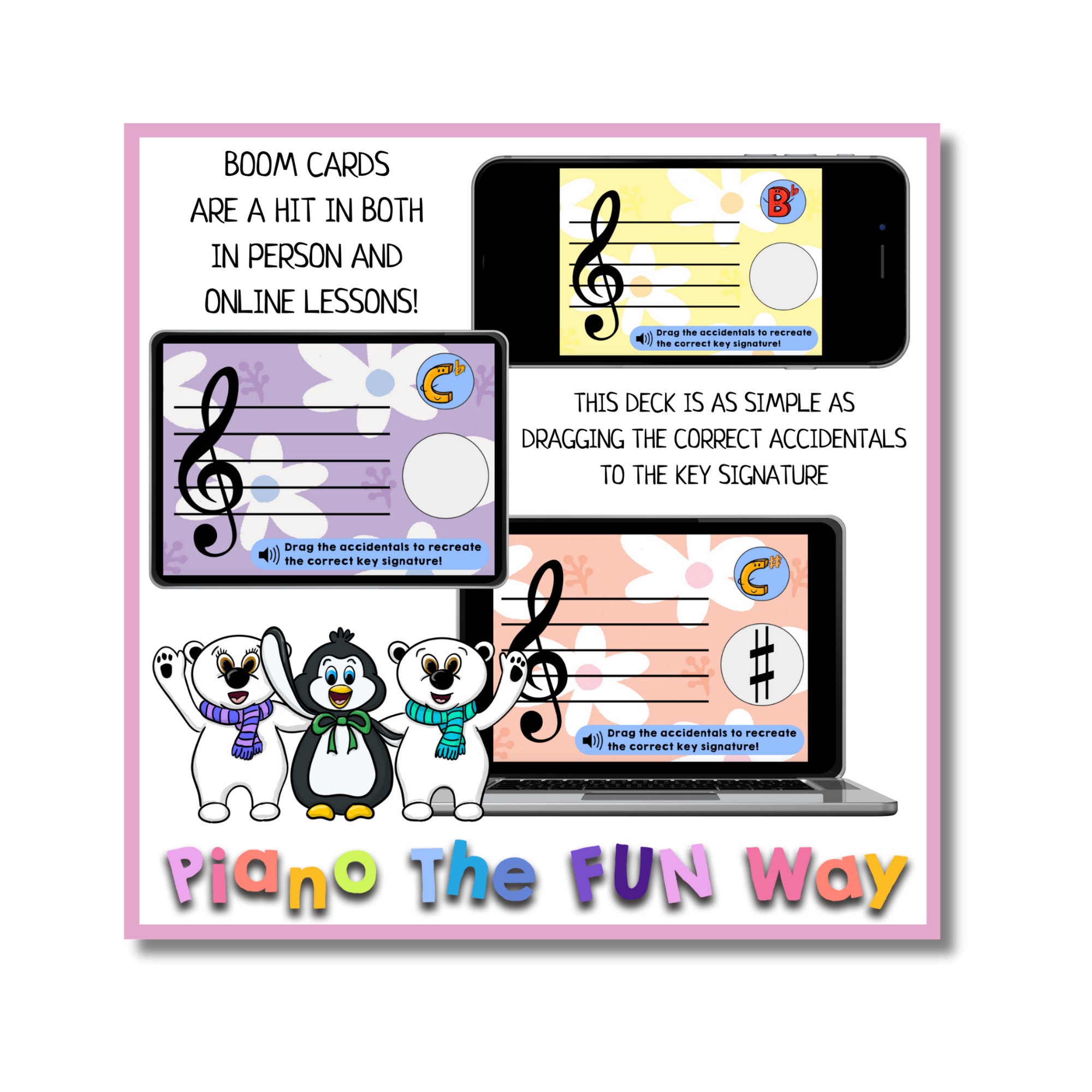 Boom Cards: Hard Major Key Signatures (white Keys, Cm to Bm) - Etsy