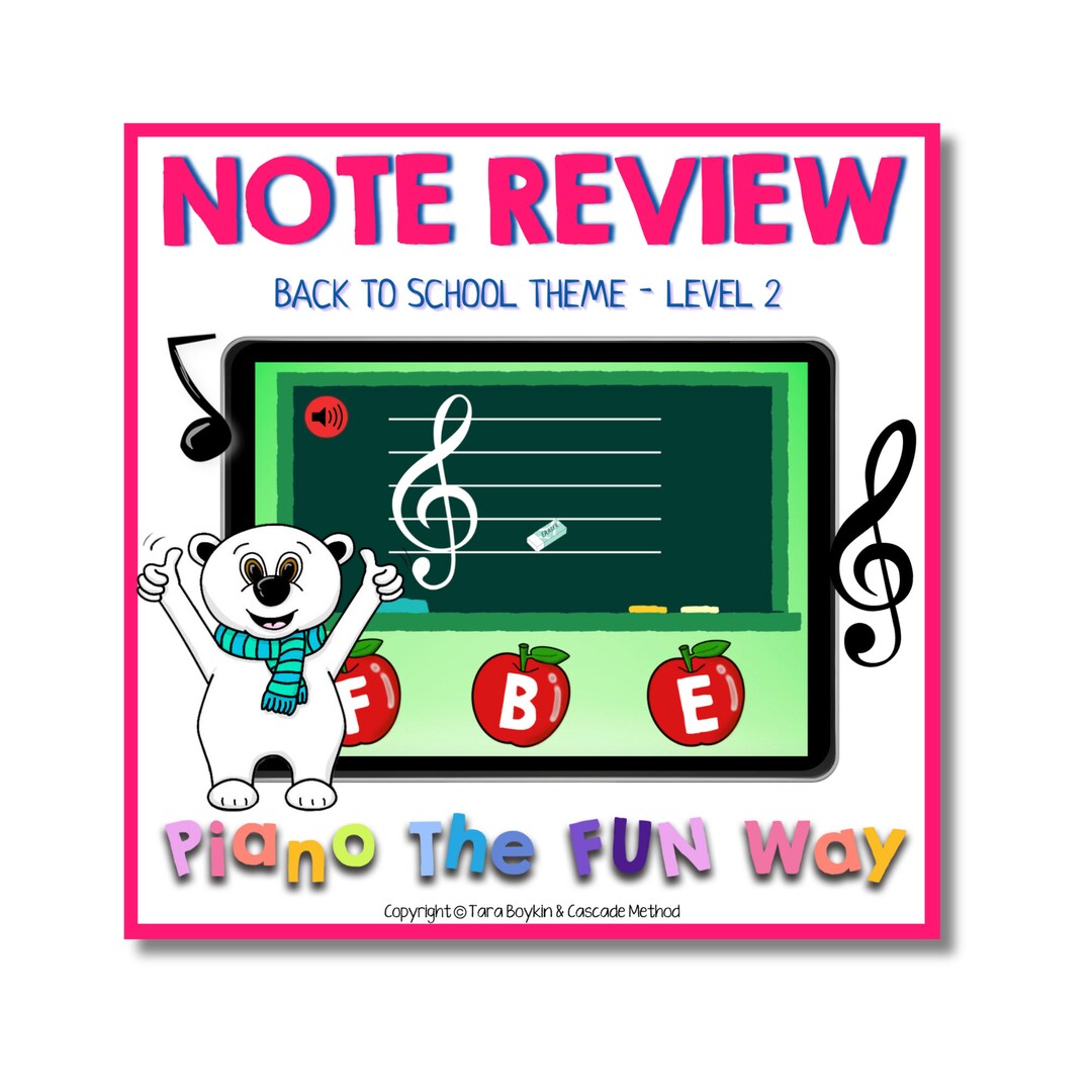 Boom Cards: Note Review Back to School Theme Level 2 - Etsy