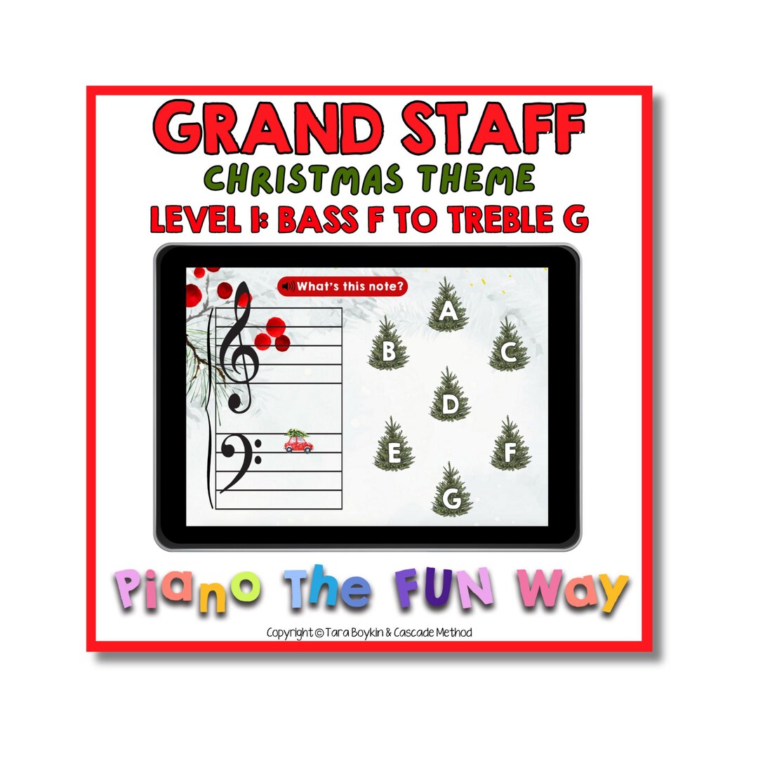 Boom Card: Grand Staff Level 1- Bass F-treble G (christmas) - Etsy