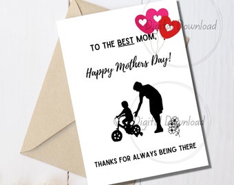 Printable Happy Mothers Day Card Mother's Day Bright Flowers Card for ...