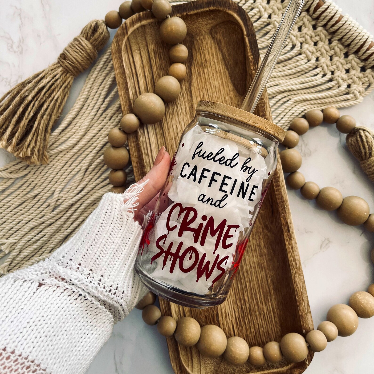 True Crime Coffee Cup Iced Coffee Cup Beer Can Glass Crime - Etsy