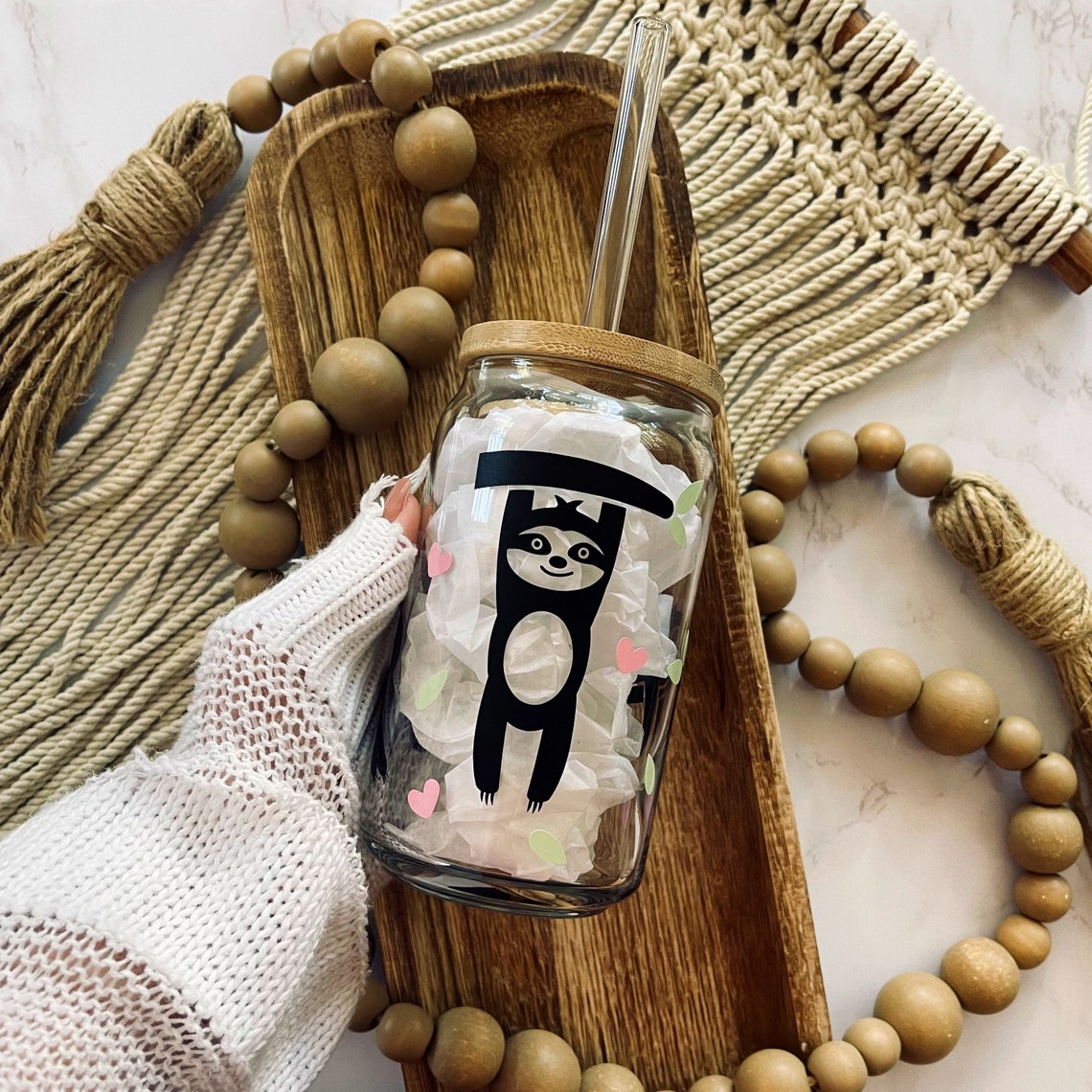 Sloth Iced Coffee Cup Beer Can Glass Cute Sloth Cup Cute - Etsy